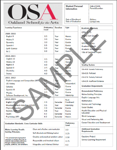 Oakland School for the Arts - Parchment: Request Transcripts